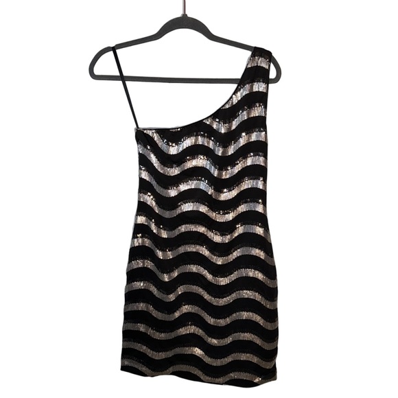 As U Wish | Dresses | Zebra Print Black And Silver Sequin Dress | Poshmark